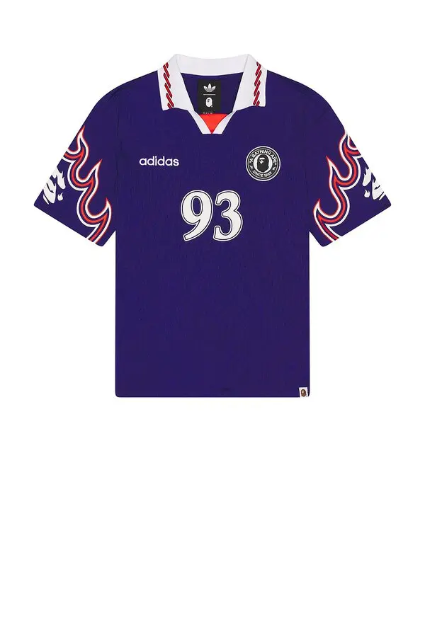 Adidas Originals X Bape Flame Football Jersey - Japan Blue